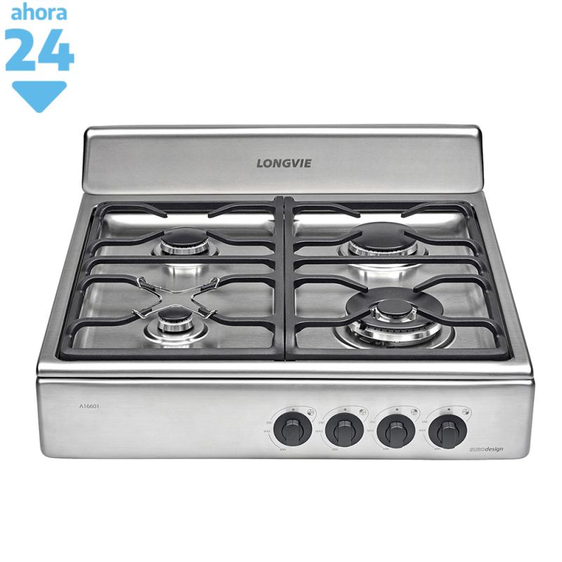 Anafe Gas 60cm 4H Longvie A16601X Inox