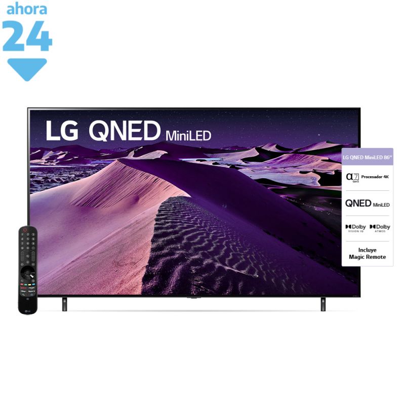 Smart TV 86" LG 4K QNED 86QNED85SQA A7 Gen5 AI ThinQ