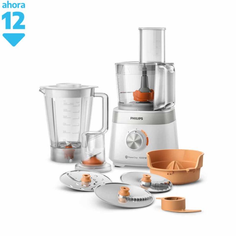 Multiprocesadora C/Licuadora Philips HR7303/00 8 Accesorios Blanco