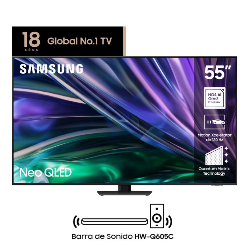 Smart TV 55" Samsung Neo QLED 4K QN55QN85DBGCZBB + Soundbar Q605C Negro