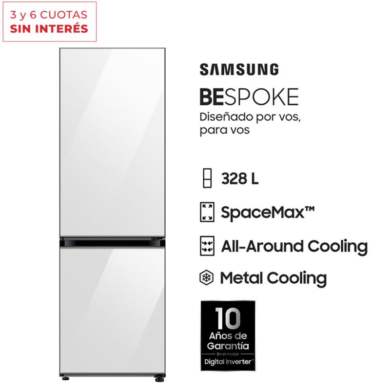 Heladera C/Freezer Combi 328Lts Samsung Bespoke RB33A307012 Inverter No ...